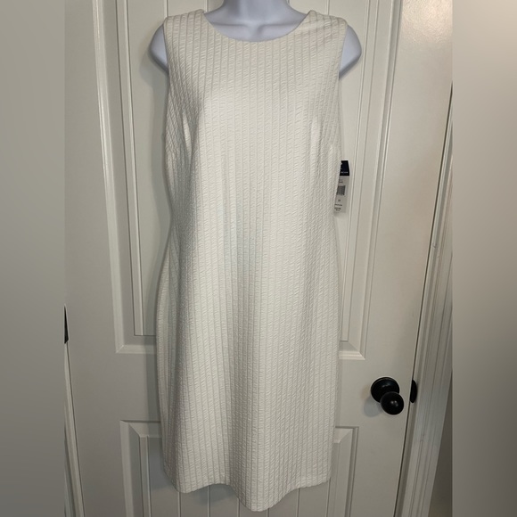Chaps | Dresses | Womens Chaps Dress Nwt Textured White Party Cocktail ...